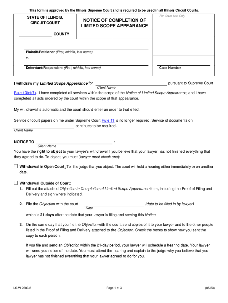 Fillable Online Illinois Standardized Forms - Approved - Notice of ...