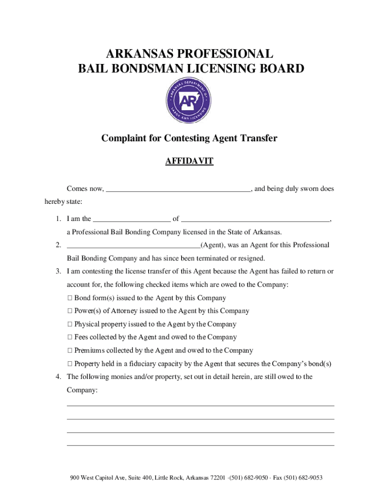 Fillable Online FORMSArkansas Professional Bail Bondsman Licensing ... Fax Email Print - pdfFiller