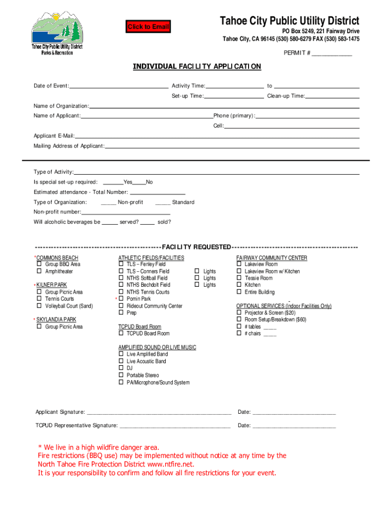 Fillable Online Agency: TAHOE CITY PUBLIC UTILITY DISTRICT - icarol.info Fax Email Print - pdfFiller