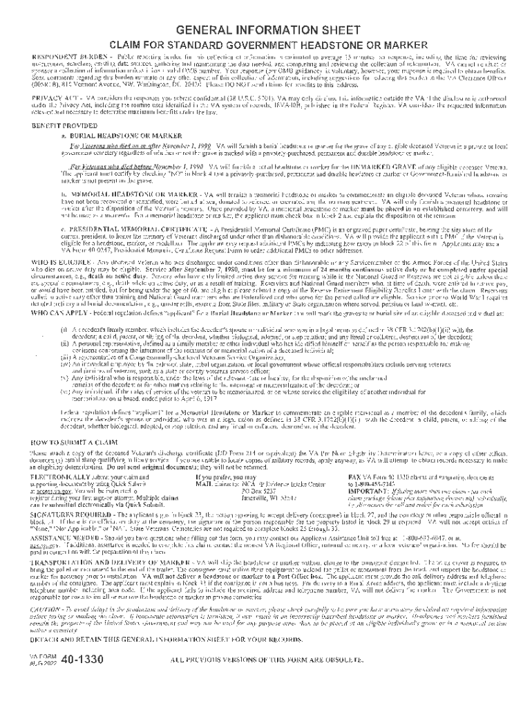 Fillable Online Forms VA Marker Request Fax Email Print - pdfFiller