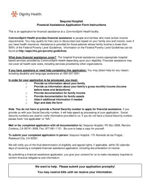 Fillable Online Sequoia Hospital Financial Assistance Application Form ...
