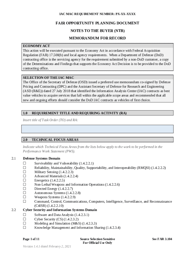 This requirement has NO inherently governmental ... - DoD IACs Doc ...