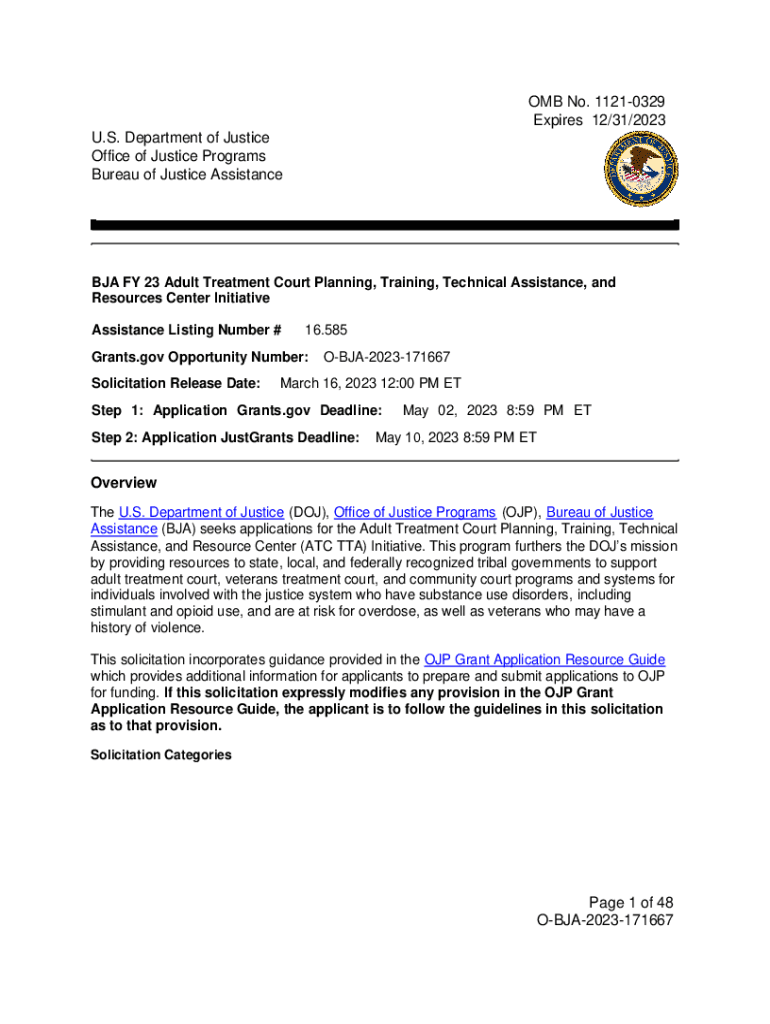 Fillable Online BJA FY 23 Adult Treatment Court Planning, Training ... Fillable Online BJA FY 23 Adult Treatment Court Planning, Training ...