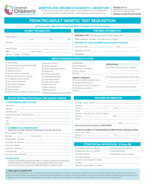 Fillable Online Genetics Pediatric and Adult Testing Requisition ...