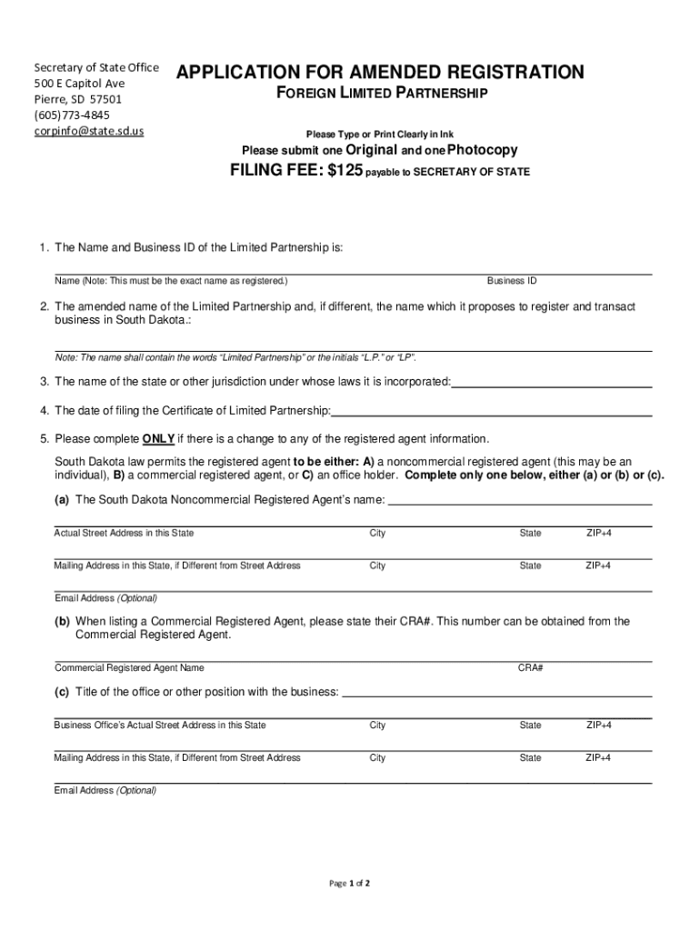 Fillable Online Application For Registration Of A Foreign Limited ...