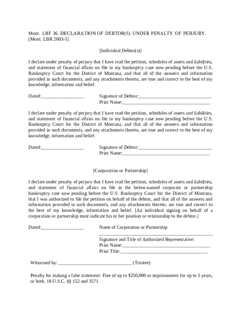 Notice Declaration Without An Attorney Doc Template | pdfFiller