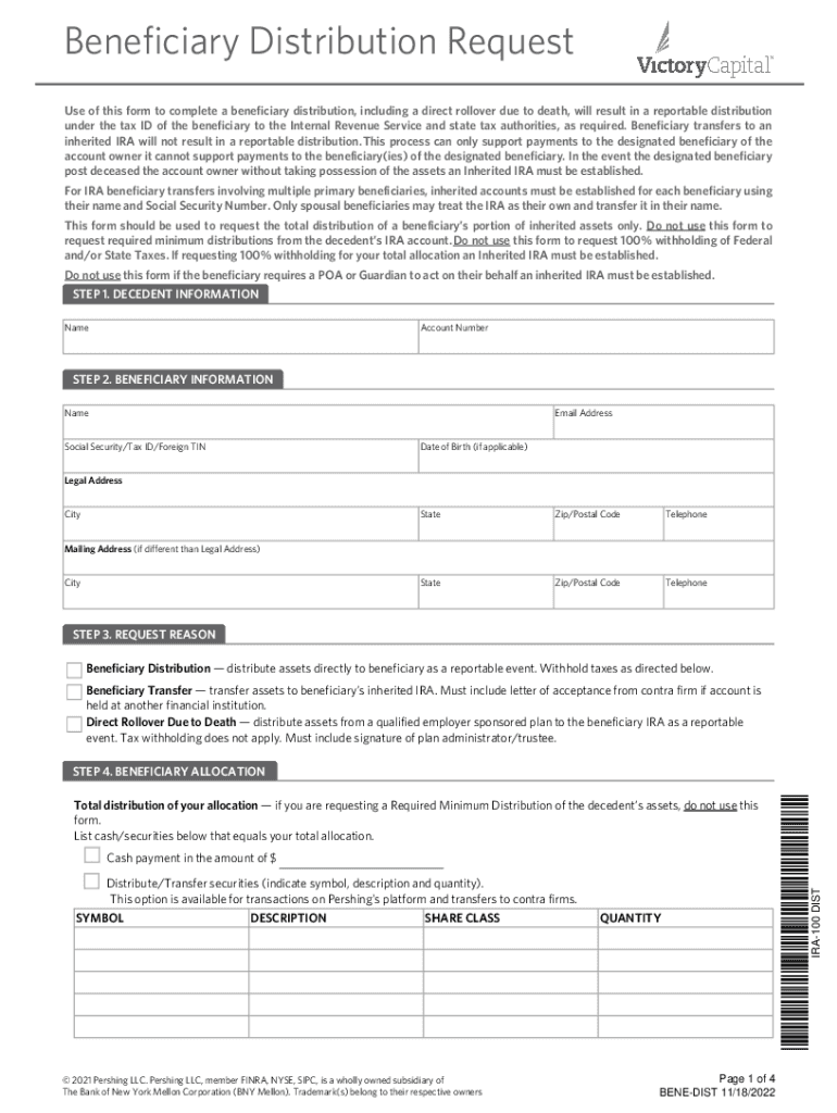 Fillable Online IRA Beneficiary distribution form Fax Email Print ...
