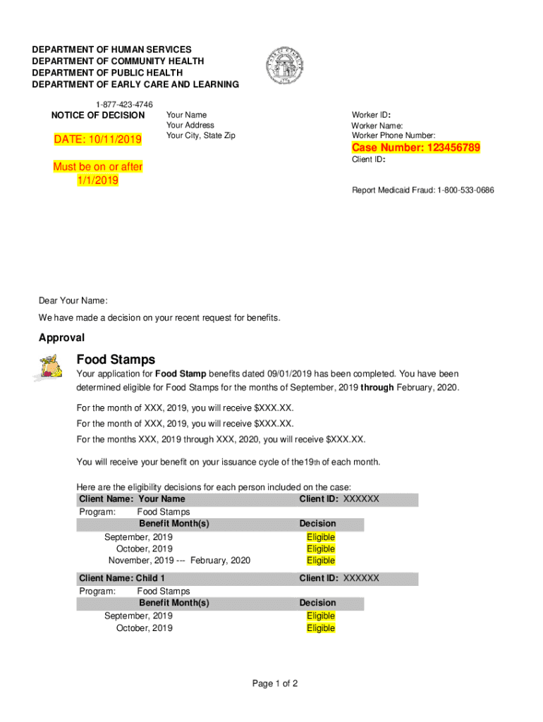 Fillable Online Food Stamps Fax Email Print - pdfFiller