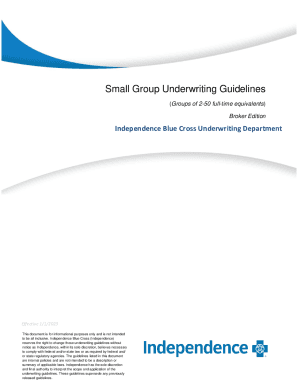 Fillable Online Large Group Underwriting Guidelines for Brokers Fax ...