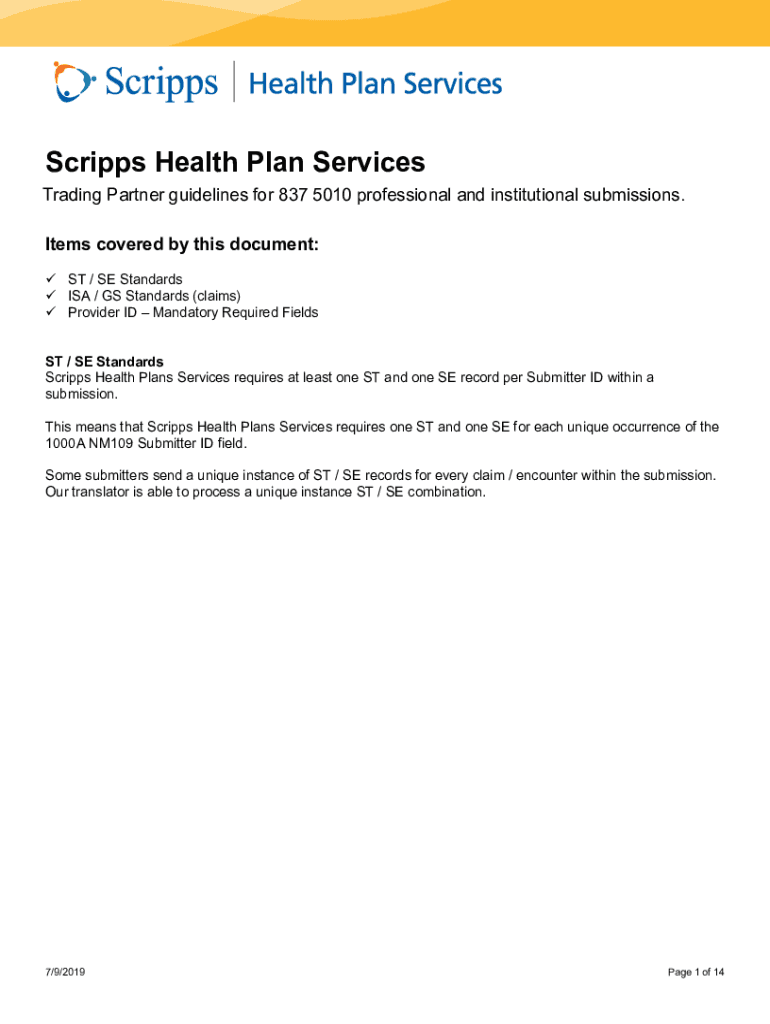 Fillable Online 837 Institutional Claims Standard Companion Guide Fax ...