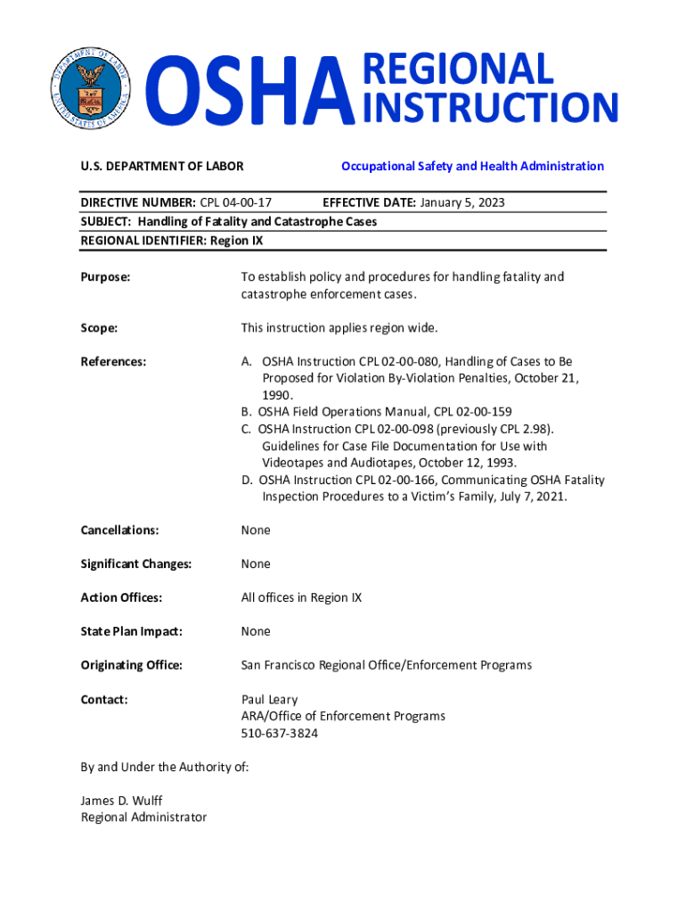 Fillable Online hiosh direction - Department of Labor and Industrial ...