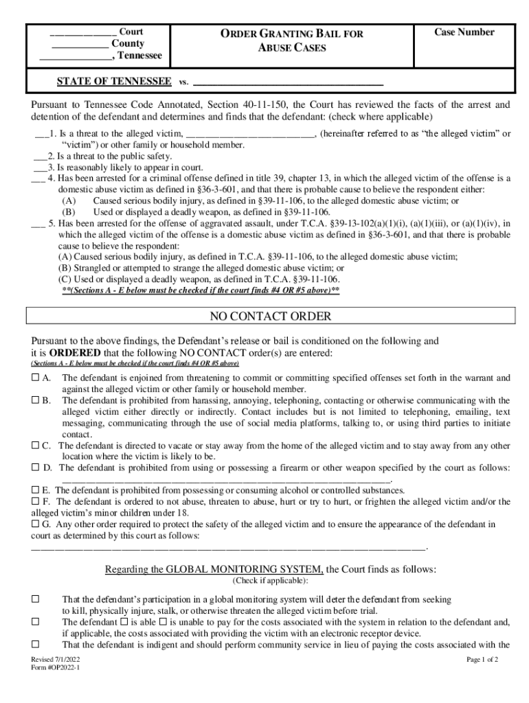 Fillable Online final 7.1.18 bail order form for abuse cases 9.24.18 rev 2.doc Fax Email Print ...
