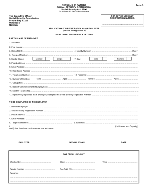 Fillable Online Form 3 REPUBLIC OF NAMIBIA SOCIAL SECURITY COMMISSION ...