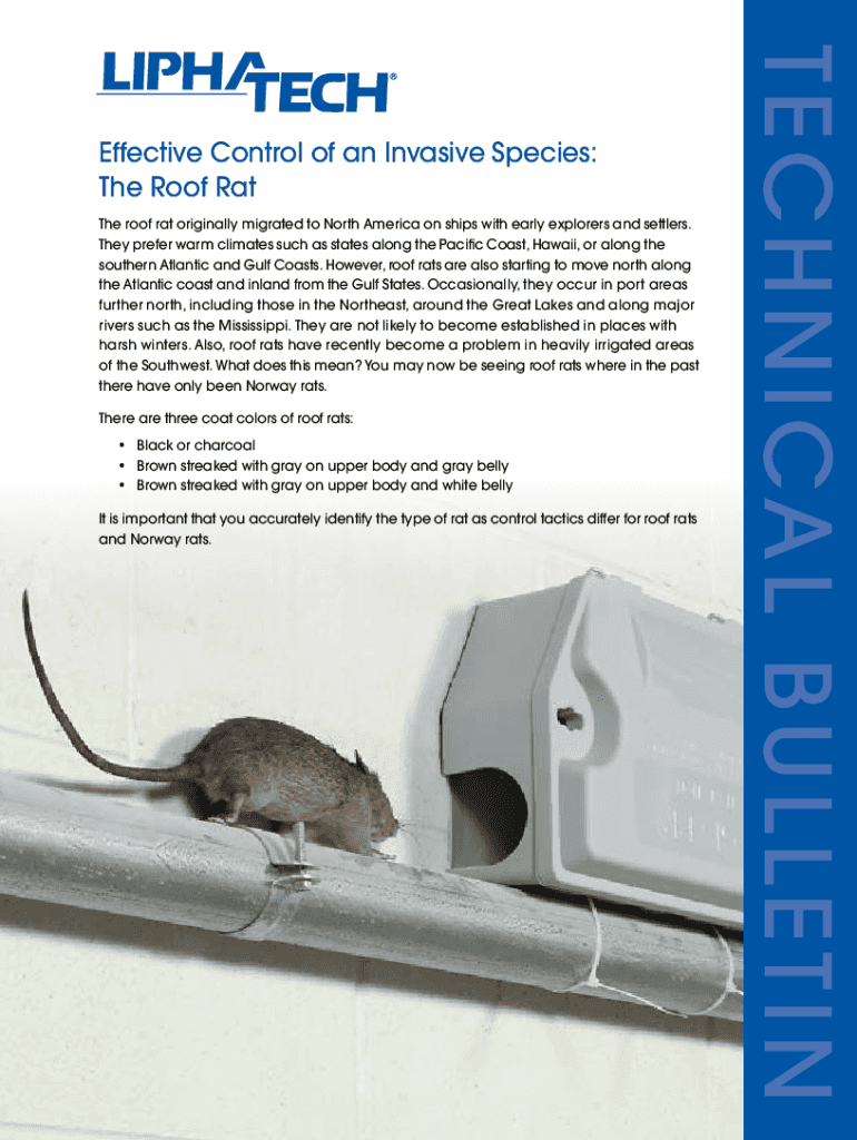 Fillable Online Annual Rodent Control The Roof Rat - Pest Control ...