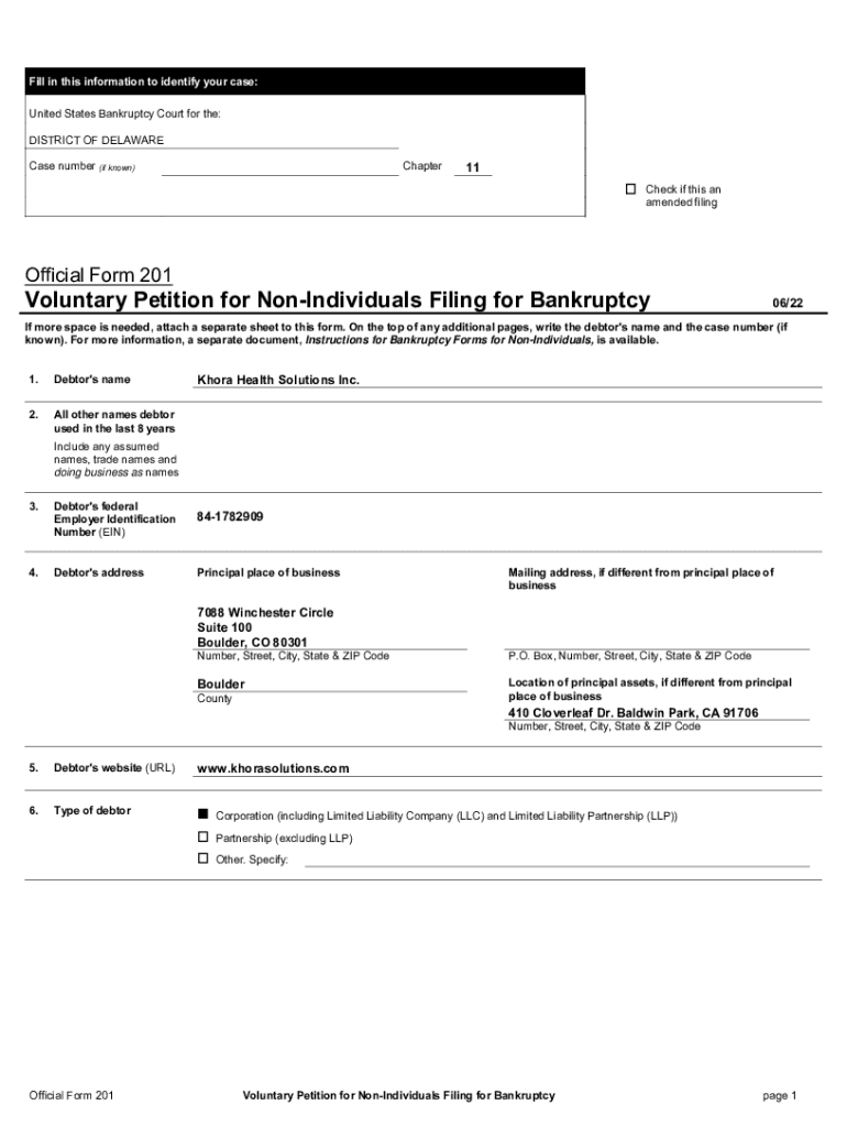 Fillable Online On the top of any additional pages, write the debtor's ...