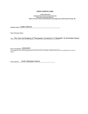 Fillable Online THESIS APPROVAL FORM -DMT.docx Fax Email Print - pdfFiller