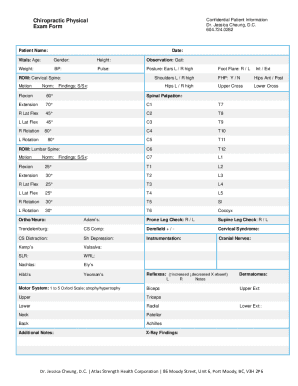 Fillable Online Chiropractic Physical Exam Form Fax Email Print - pdfFiller