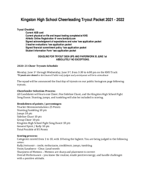 Fillable Online Tryout Packet - HS Cheerleading Fax Email Print - pdfFiller