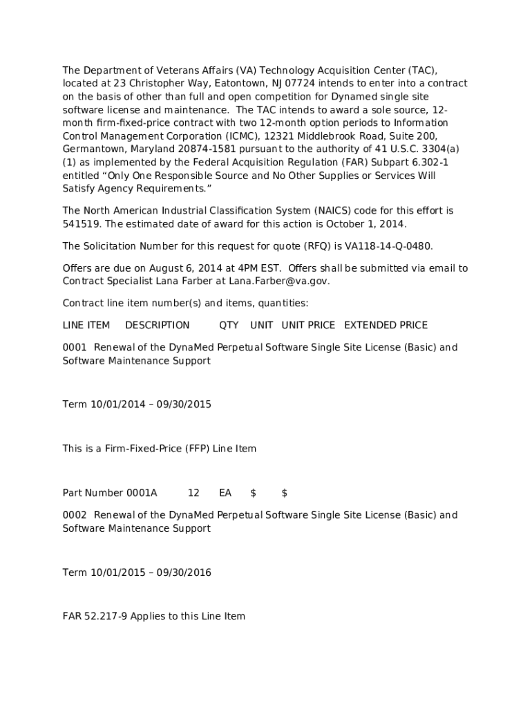 Department of Veterans Affairs (VA) Technology ... Doc Template | pdfFiller