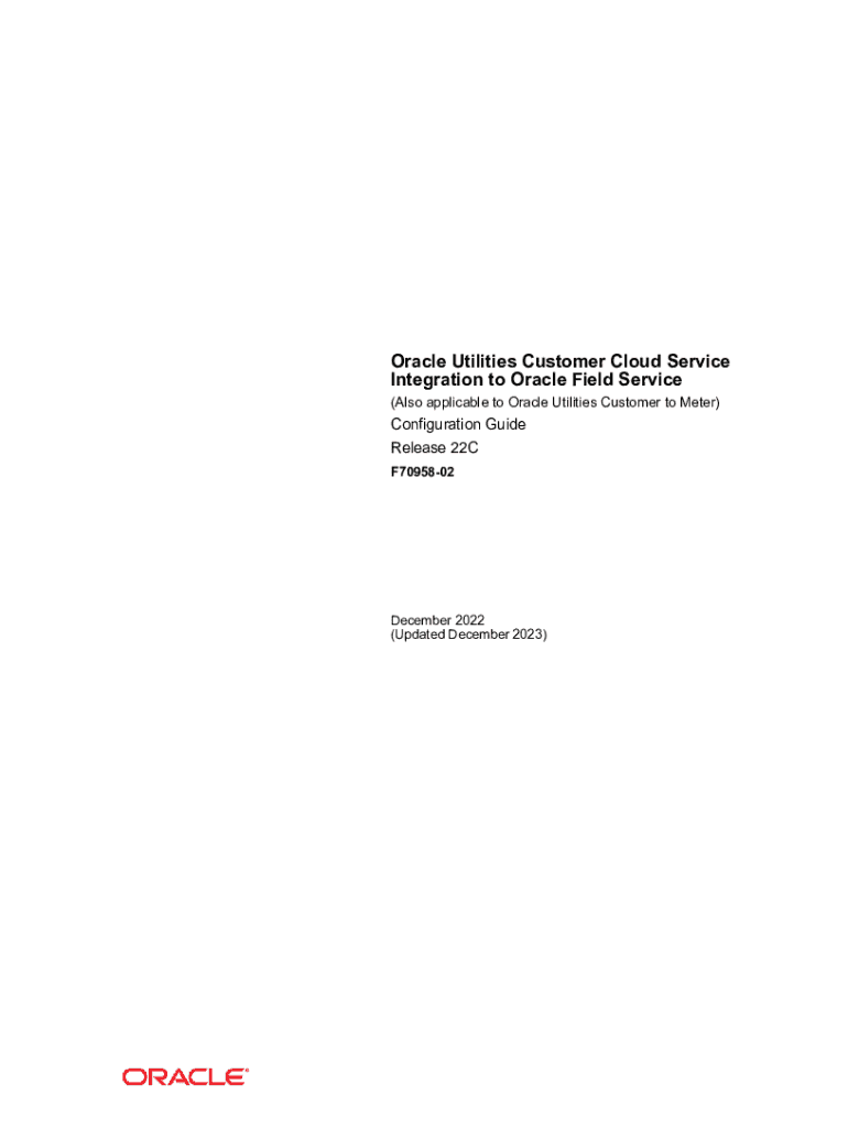 Fillable Online Oracle Utilities Customer Cloud Service Fax Email Print ...