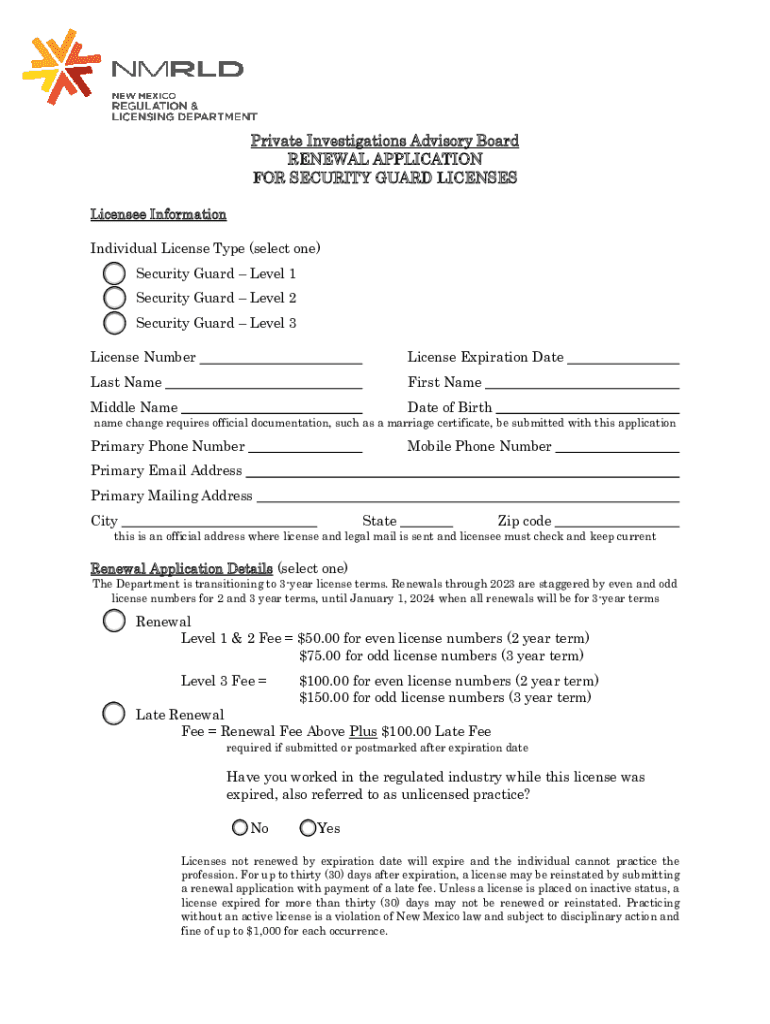 Fillable Online Private-Investigations-Security-Guard-Renewal ...