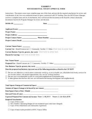 CIF Non-Residential Tenant Approval Doc Template | pdfFiller