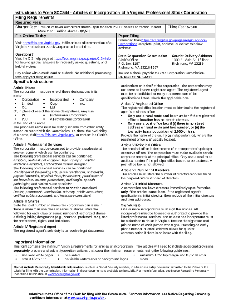 SCC 544 - Virginia State Corporation Commission ... - scc virginia Doc ...