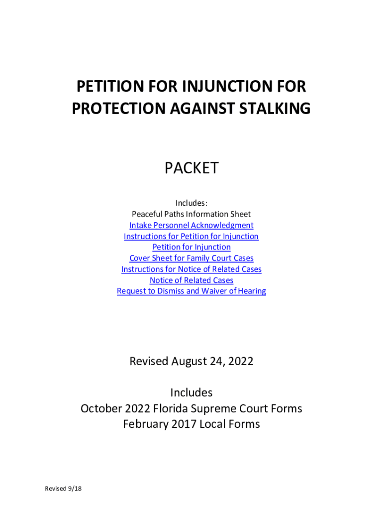 Fillable Online PETITION FOR INJUNCTION FOR PROTECTION ... Fax Email ...