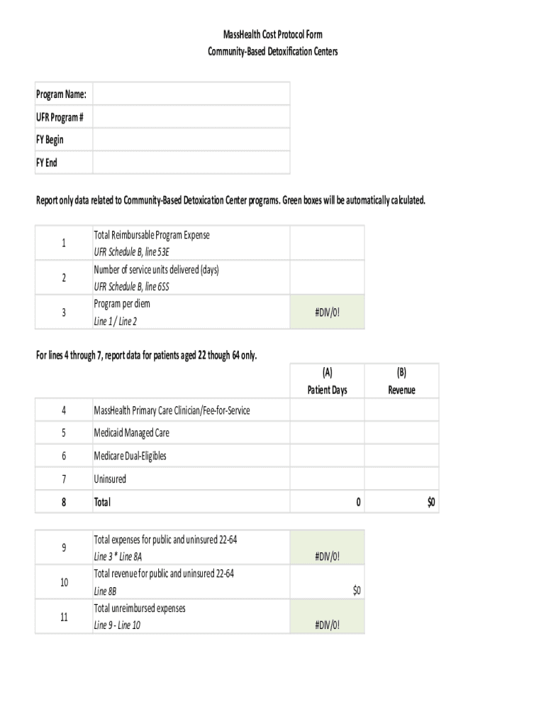 Fillable Online MassHealth Cost Protocol Form Community-Based ...