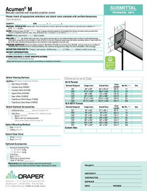 Fillable Online Acumen M Manual Projection Screen Fax Email Print ...