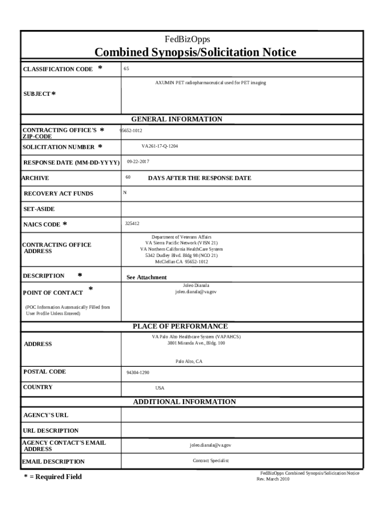 The VA Palo Alto Healthcare System (VAPAHCS) has a need to procure ...