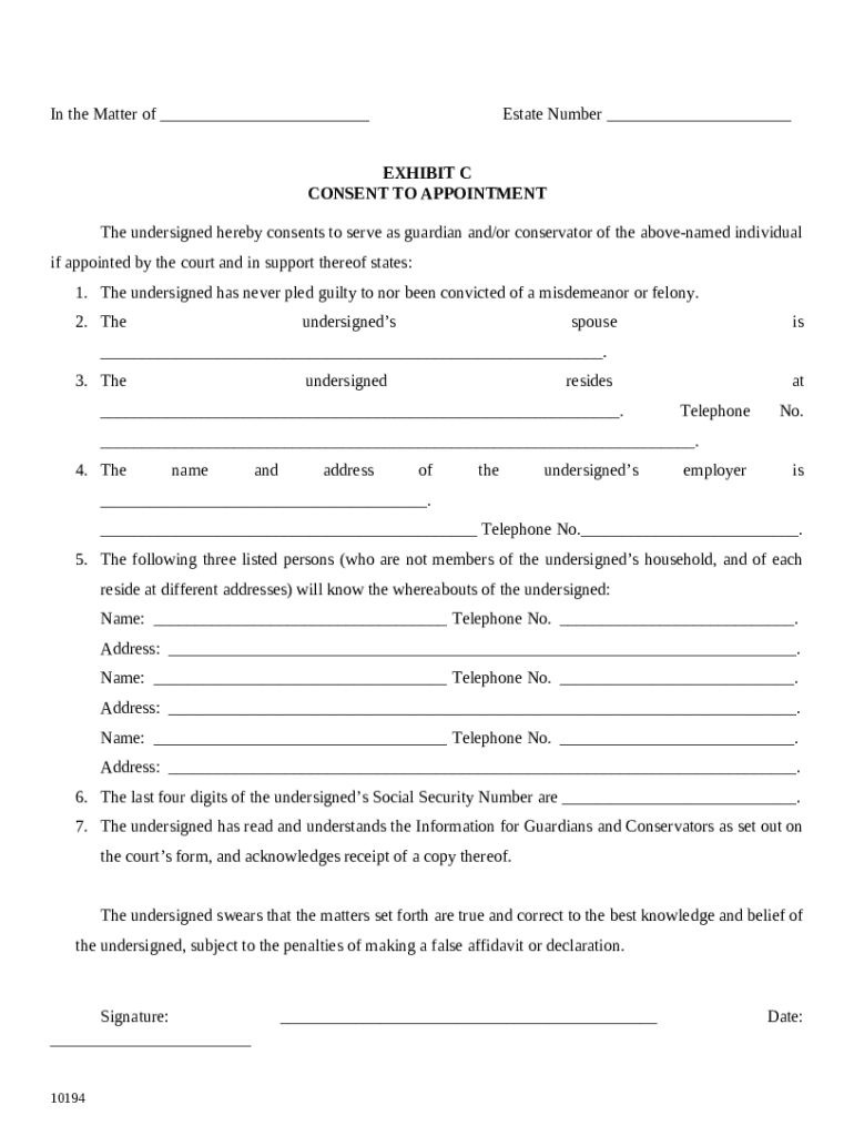 Petition for Appointment of Guardian and Conservator Doc Template | pdfFiller