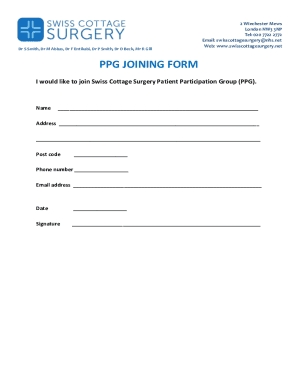 Fillable Online PPG JOINING FORM Fax Email Print - pdfFiller
