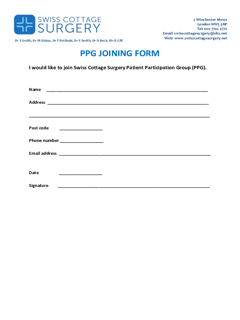 Fillable Online PPG JOINING FORM Fax Email Print - pdfFiller