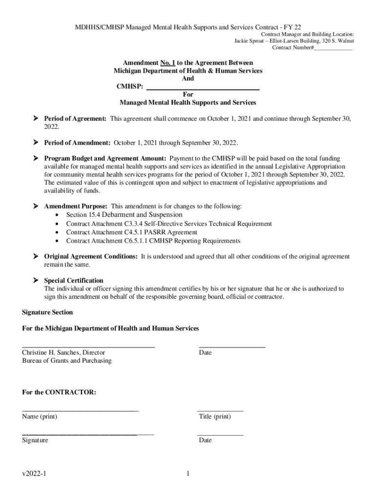 Fillable Online MDHHS/CMHSP Managed Mental Health Supports and ... Fax ...