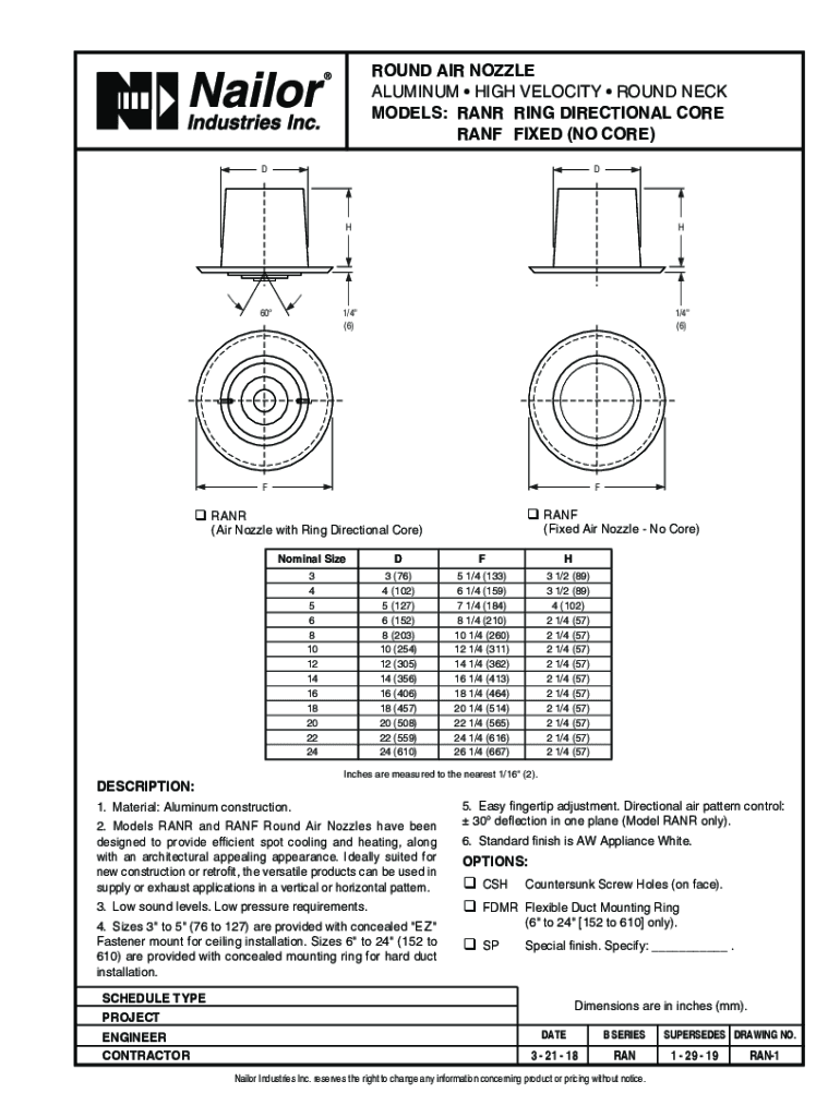 Fillable Online Steel Concentric Ring Air Nozzle with Round Duct ...