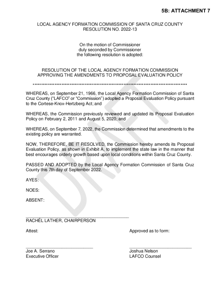 Fillable Online LAFCO Initiation of Dissolution of County Service Area ...