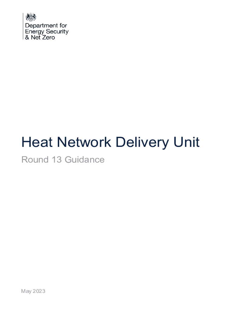 Fillable Online Heat Networks Delivery Unit: Round 13 open to ...