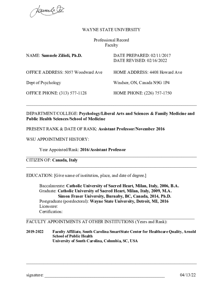 Fillable Online familymedicine med wayne Family Medicine and Public Health Sciences - Wayne ...