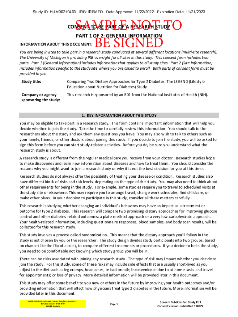 Fillable Online SAMPLE NOT TO BE SIGNED - The LEGEND Study Fax Email Print - pdfFiller