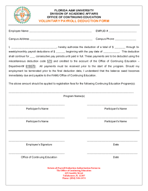 Fillable Online VOLUNTARY PAYROLL DEDUCTION FORM Fax Email Print ...
