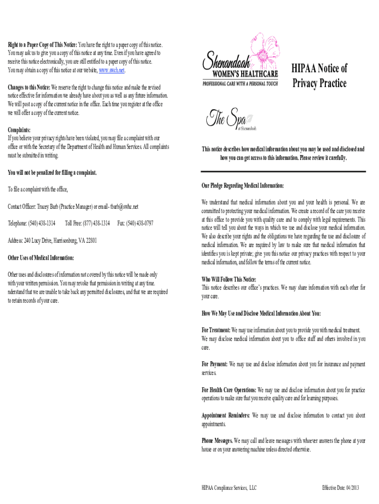 Fillable Online Right to a Paper Copy of This Notice Sample Clauses Fax ...