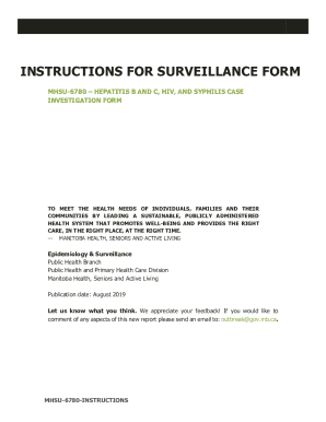 Fillable Online INSTRUCTIONS FOR SURVEILLANCE FORM Fax Email Print ...