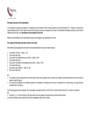 Anti Money Laundering/Counter Terrorism Financing Risk Assessment ...