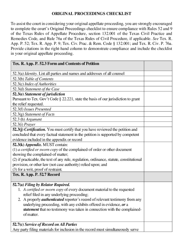 Fillable Online Sixth District Outline of Original Proceedings and Relief ... Fax Email Print ...