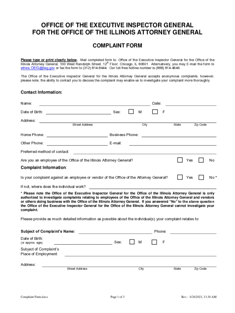 Fillable Online CVR Complaint Form Fax Email Print - pdfFiller