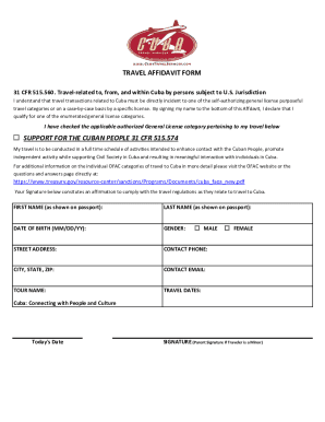 Fillable Online travel affidavit form Fax Email Print - pdfFiller