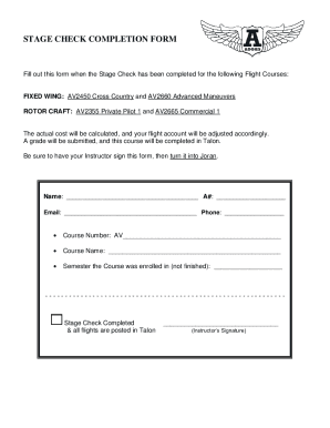 Fillable Online caas usu Stage Check Forms Student Pilot-Cross Country ...