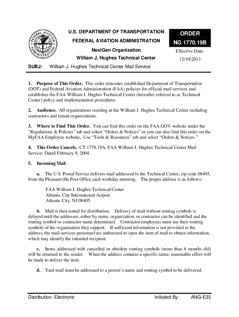 Fillable Online WJHTC Mail Service - FAA employees - Federal Aviation ... Fax Email Print ...