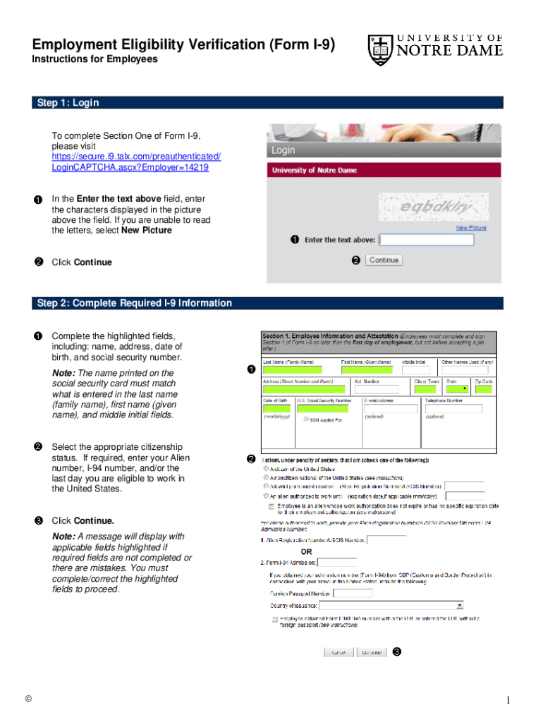 Fillable Online To complete Section One of Form I-9, Fax Email Print ...